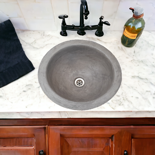 Charcoal Bespoke Round Drop-In Basin 43 x 43 x15 cm – Seedleme
